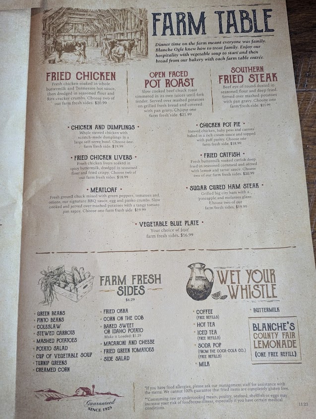 Five Oaks Farm Kitchen Restaurant Menu – BBQ & Classic Southern Dining ...
